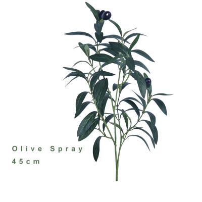 China High Quality Wholesale Silk Greenery Olive Tree Branches Decor Olive Faux Olive Spray For Home Party for sale