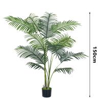 China wholesale 150cm Artificial Tropical Palm Hawaii Palm Plant Potted Faux Green Plants For Indoor Decoration for sale