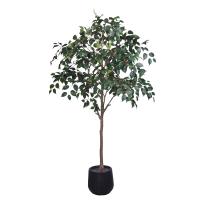 China Realistic D-Style Artificial Stereo Ficus Tree | Custom Flame Retardant & UV Resistant Fake Banyan Plant, 120/140/180cm, Uniform Packaging with Black Pot for Commercial & Home Interior Decor for sale