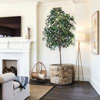 China Realistic D-Style Artificial Stereo Ficus Tree | Custom Flame Retardant & UV Resistant Fake Banyan Plant, 120/140/180cm, Uniform Packaging with Black Pot for Commercial & Home Interior Decor for sale