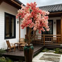 China Artificial Cherry Blossom Tree Real Wood Trunk Silk Sakura Flower Tree for Wedding Decoration Indoor Outdoor for sale