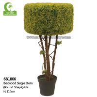 China Wiind Resistance 110cm Artificial Boxwood Tree , Fake Topiary Plants Round Shape for sale