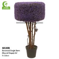 China Wiind Resistance 110cm Artificial Boxwood Tree , Fake Topiary Plants Round Shape for sale
