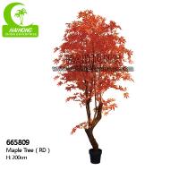 China Indoor And Outdoor 200cm High Artificial Red Maple Tree For Courtyard for sale