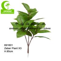 China Durable 85cm Green Plastic Leaves For Decoration , Plastic Green Leaves Lifelike for sale