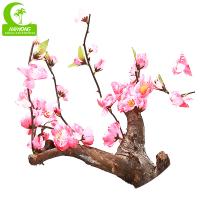 China 77CM Artificial Potted Floor Plants Lifelike Fake Peach Blossom Tree for sale