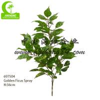 China Fabric 70cm Artificial Ficus Leaves For Landscaping Decoration for sale