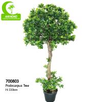 China Anti Fading Aesthetic 110cm Artificial Podocarpus Tree With Pot for sale