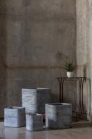 China 5inch Grey Square Plant Pots , Grey Square Plant Pots Indoor Outdoor for sale