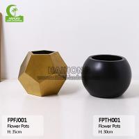 China Indoor Outdoor Mental H30cm Round Plant Pot Artificial Plant Accessories for sale