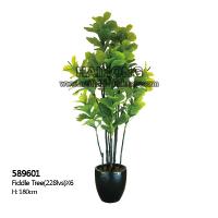 China Anti UV Artificial Potted Floor Plants High Simulation Perennial Fiddle Tree for sale