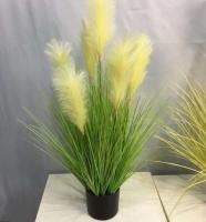 China ODM Lifelike Interior Fabric Artificial Potted Floor Plants Fake Factory Onion Grass for sale