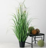 China ODM Lifelike Interior Fabric Artificial Potted Floor Plants Fake Factory Onion Grass for sale
