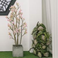 China 160cm Height Artificial Potted Floor Plants Stunning Ornament Pink Sakura for sale