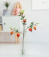 China Table Decor 70cm Height Artificial Fruit Tree Persimmon Long Single Branch for sale