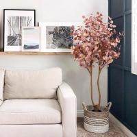 China 150cm Red Eucalyptus Artificial Potted Floor Plants For Garden Decor for sale