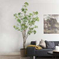 China Floor Potted Ornaments Artificial Green Plant Wood Room Decoration for sale