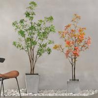 China Floor Potted Ornaments Artificial Green Plant Wood Room Decoration for sale