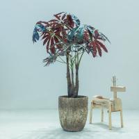 China Peacock Wood Artificial Tropical Tree Potted Plant Indoor Window Office Floor Decoration for sale