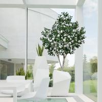China 200cm Artificial Green Camellia White Flowers For Hotel Exhibition Decor for sale