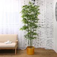China Bamboo Artificial Potted Floor Plants For Shopping Mall Green Wall Decoration for sale