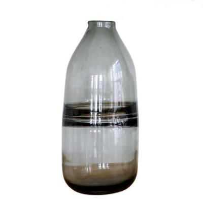 China 60cm Height Glass Bottle Flower Pot Transparent Flowers Decor for sale