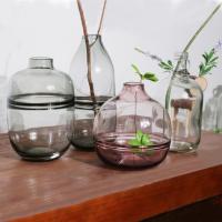 China 60cm Height Glass Bottle Flower Pot Transparent Flowers Decor for sale
