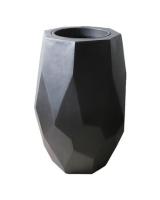 China Polygonal Black Flower Pot Artificial Flowers Grass Branches Decor for sale