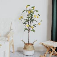 China Lifelike 100cm Artificial Fruit Tree Indoor Potted Lemon Green Yellow Plant for sale