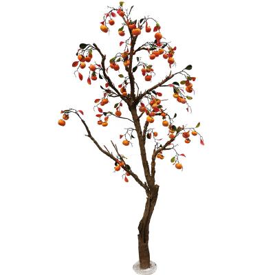 China Garden Bonsai Artificial Persimmon Tree Retro Style Landing Fruit Plant for sale