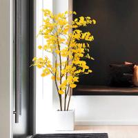 China ODM Golden Color Artificial Ginkgo Tree For Exhibition Yellow Leaf for sale