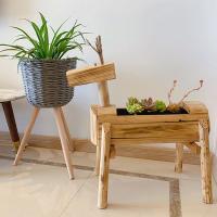 China ODM Fawn Ornaments Retro Desktop Creative Furnishings Solid Wood Homestay Animal Crafts for sale