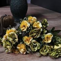 China Fabric Artificial Hydrangea Rose Dining Room Desktop TV Cabinet Flower Arrangement for sale