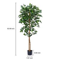 China 160cm Artificial Potted Floor Plants Green Ficus Bonsai Office Decor for sale