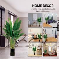 China Anti - Fading Plastic Artificial Landscape Trees Potted Bird Of Paradise for sale
