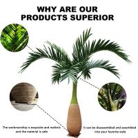 China Plastic Leaves Decorative Artificial Bottle Palm Tree For Shopping Center for sale