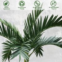 China Plastic Leaves Decorative Artificial Bottle Palm Tree For Shopping Center for sale