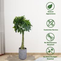 China Artificial Money Tree For Home Hanging Plants Decoration Green Color Plastic Grass Indor Decorati for sale
