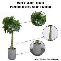 China Artificial Money Tree For Home Hanging Plants Decoration Green Color Plastic Grass Indor Decorati for sale