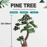 China Large Outdoor Artificial Bonsai Tree 1M 2M 3M Green Pine Plant For Garden Centerpiece Decor for sale