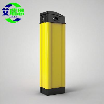 China Hot Selling 36 V 10 Ah Li-ion Electric Bicycle Battery Silver Fish Style Lithium Battery Pack for sale