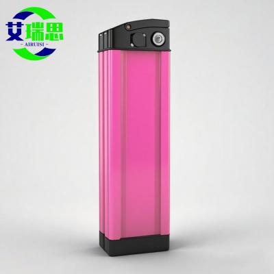 China 36v 48v 10ah 14.5ah Silver Fish case E-bike Battery Lithium Li-ion Battery Pack With USB and Charger for Electric Bikes for sale