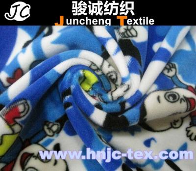 China Paper Print Cartoon Animal Velboa Fabric for baby sleepwear for sale
