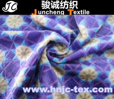 China 100% polyester printed burnout velboa fabric/ printing / fabric printed/bedding sheet for sale