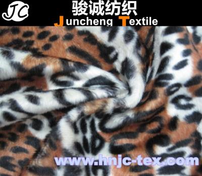 China Printed tiger stripes design warp knitting velboa fabric recycle polyester fabric for sofa for sale