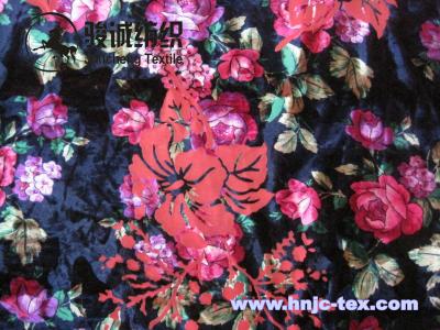 China New burnout antistatic flower polyester fabric miro velvet fabric women apparel fabric for sale