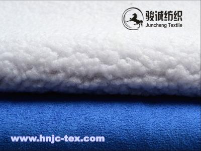 China Soft handle suede fabric with lamb wool back for woman dress and other apparels for sale