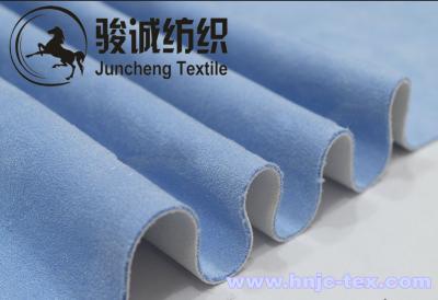 China Two color compound thick and warm micro suede fabric with lamb wool back for overcoat for sale