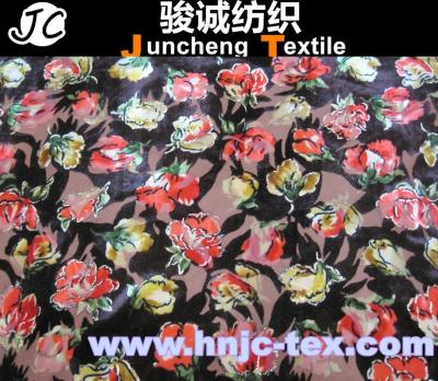 China New fabric flower pattern burnout spendex and polyester blend elastic fabric for sale