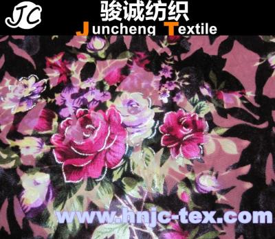 China New fabric lively 3Dlike flower pattern burnout spendex and polyester blend elastic fabric for sale